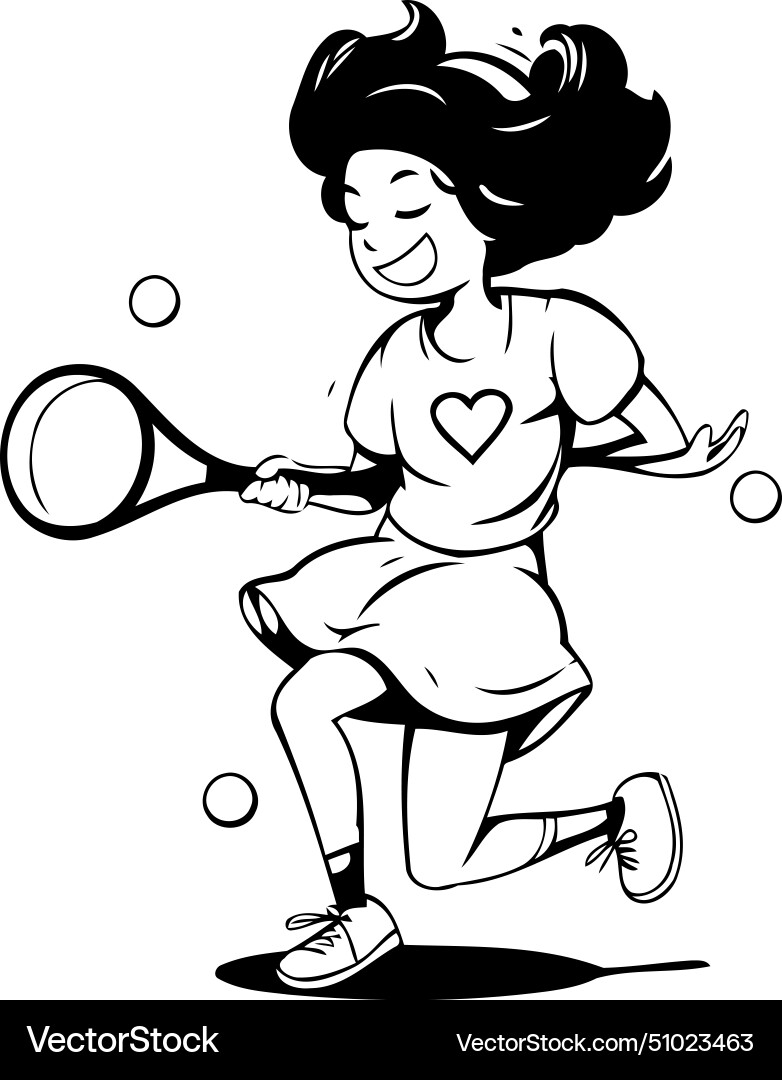 Girl playing tennis Royalty Free Vector Image - VectorStock