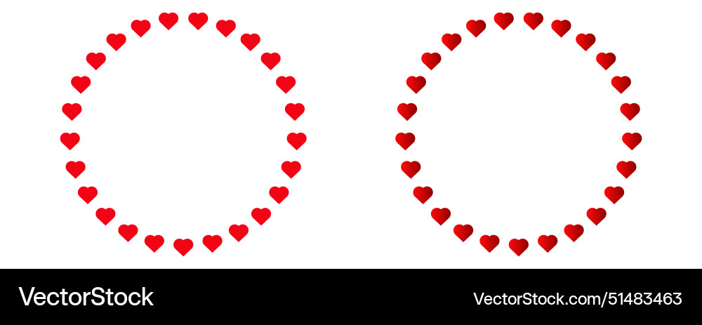 Love heart circle frame round border Royalty Free Vector