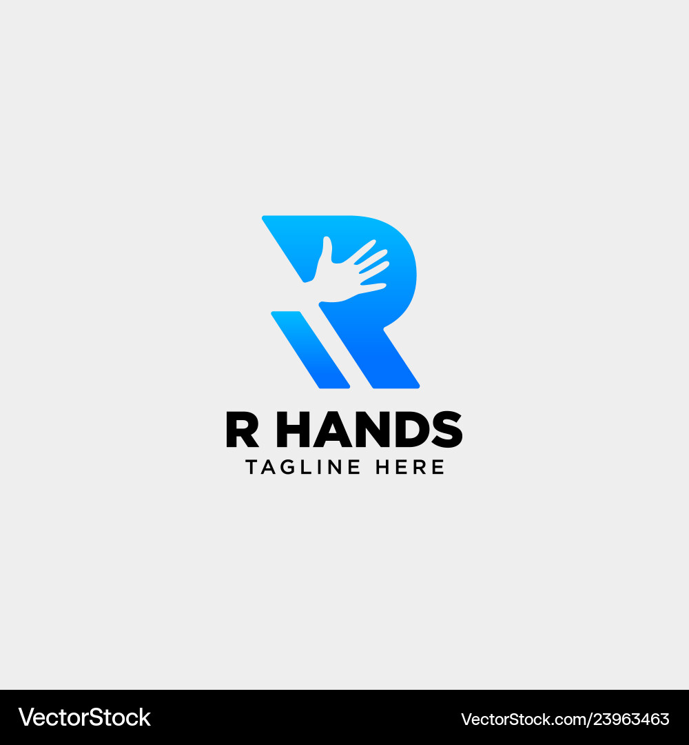 Minimal r letter initial hand logo template icon Vector Image