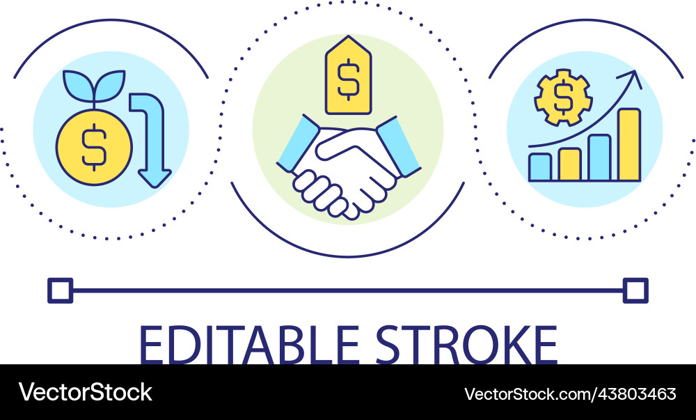 Profitable deal loop concept icon Royalty Free Vector Image
