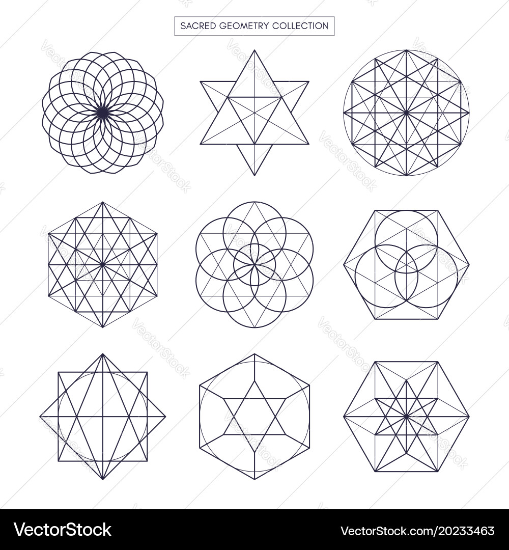 Sacred geometry original outline non expanded Vector Image