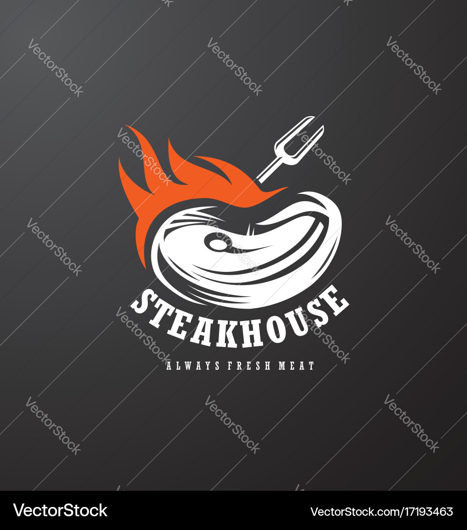 Steak house logo design Royalty Free Vector Image