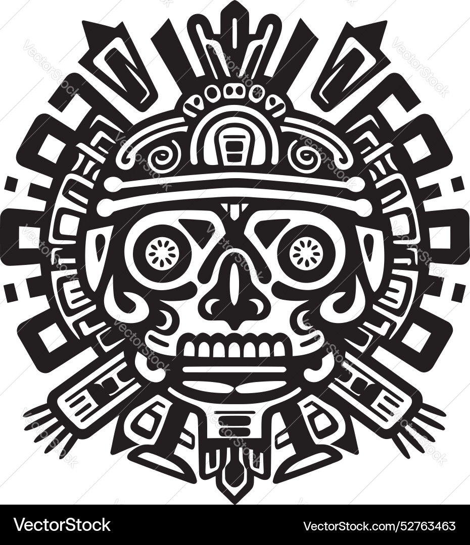 Vintage aztec legacy captured antique drawing Vector Image