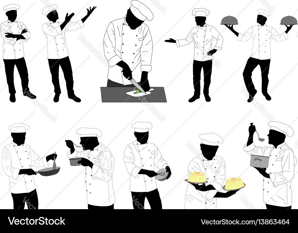 Chef collection Royalty Free Vector Image - VectorStock