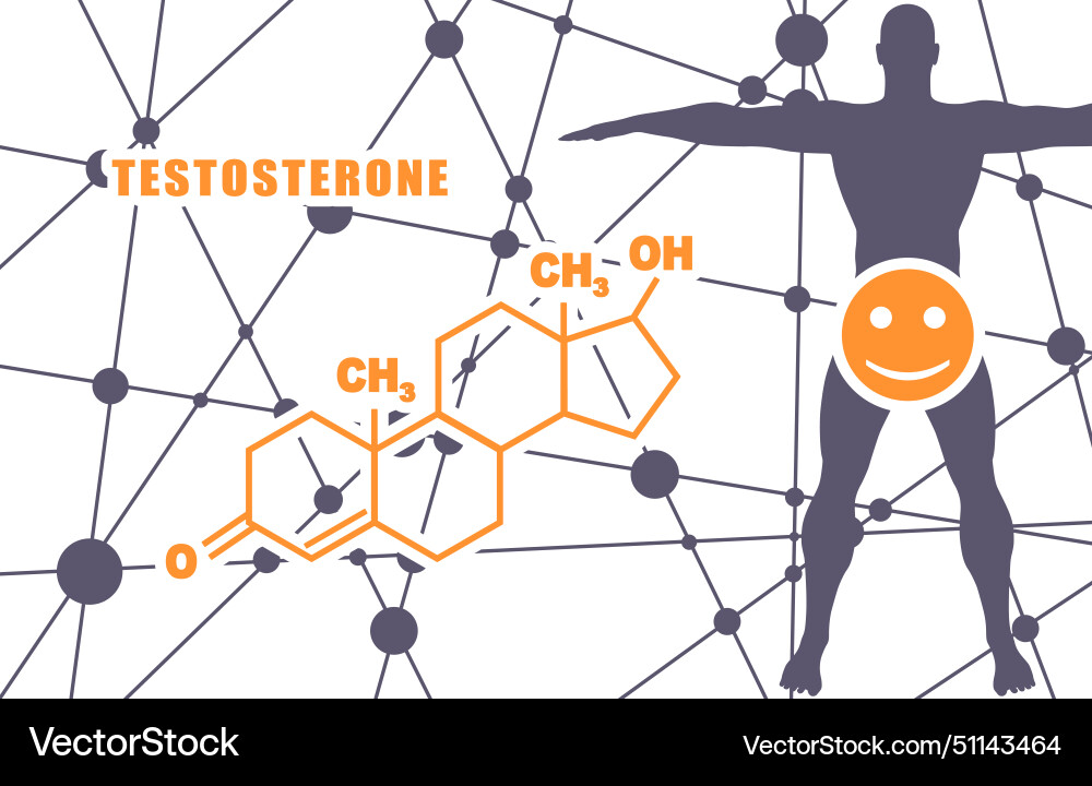 Chemical molecular formula of human hormone Vector Image