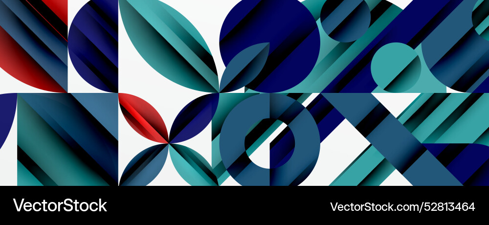 Circle square triangle shapes geometric minimal Vector Image