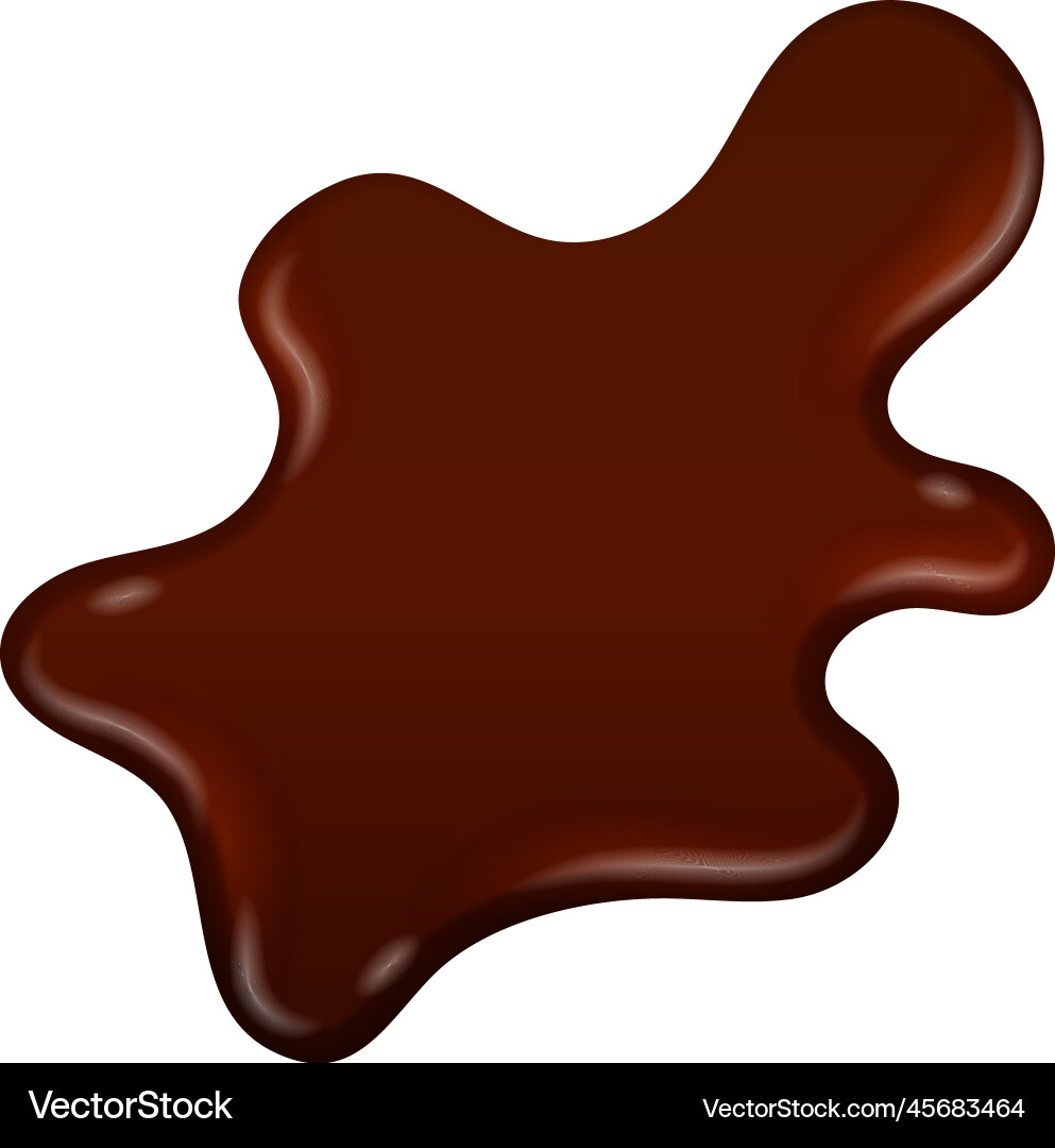 Dark chocolate drop brown sticky liquid blob Vector Image