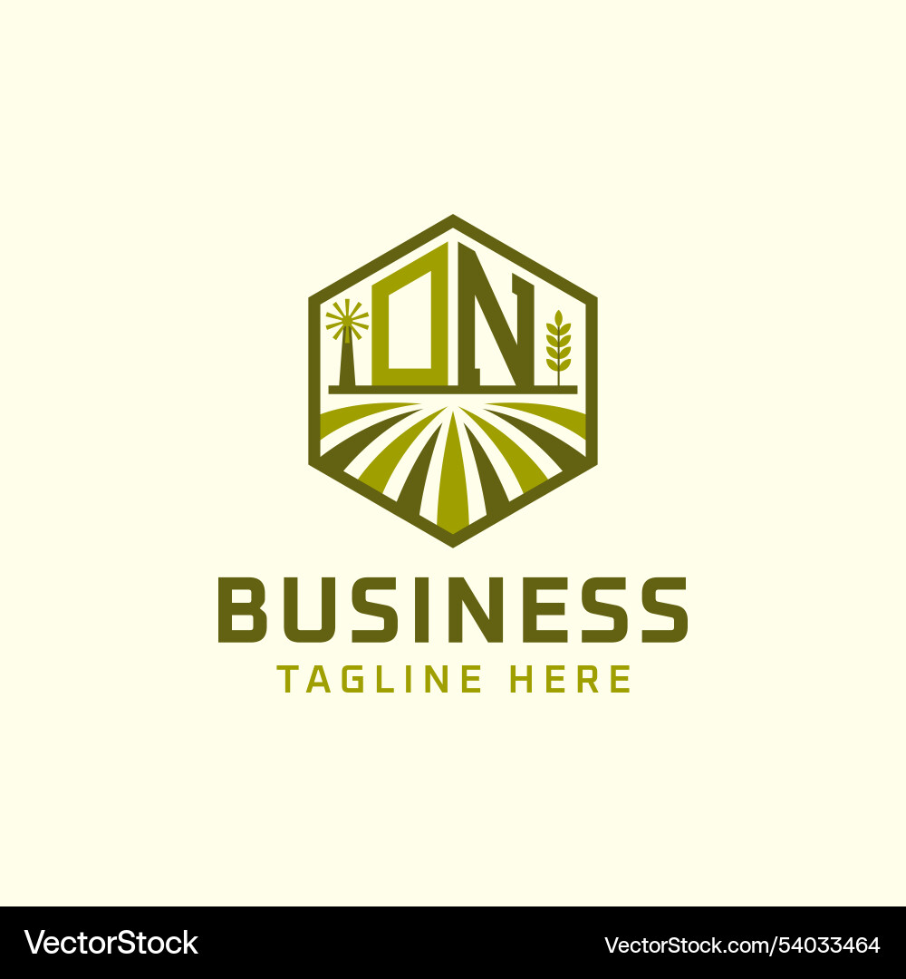 Dn farm logo design modern agro Royalty Free Vector Image
