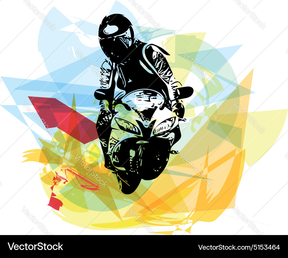 Extreme motocross racer by motorcycle Royalty Free Vector