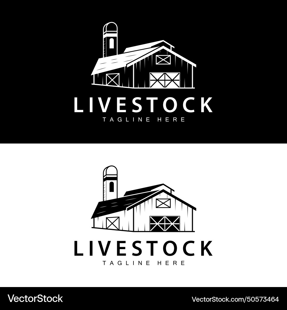 Farm barn logo warehouse simple minimalist Vector Image