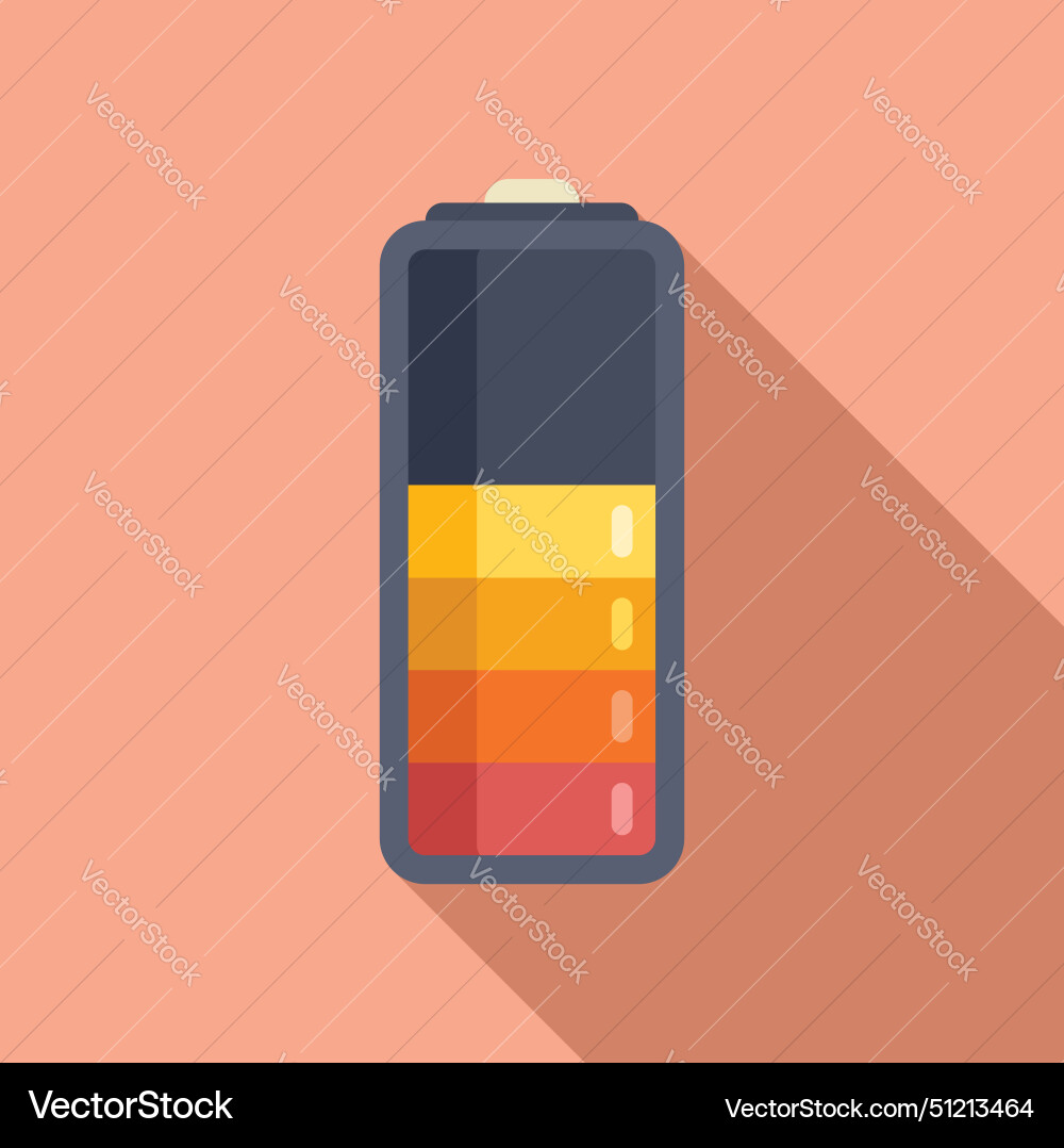 Half power battery icon flat charging Royalty Free Vector