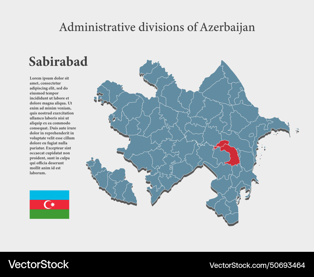 Map azerbaijan region sabirabad Royalty Free Vector Image