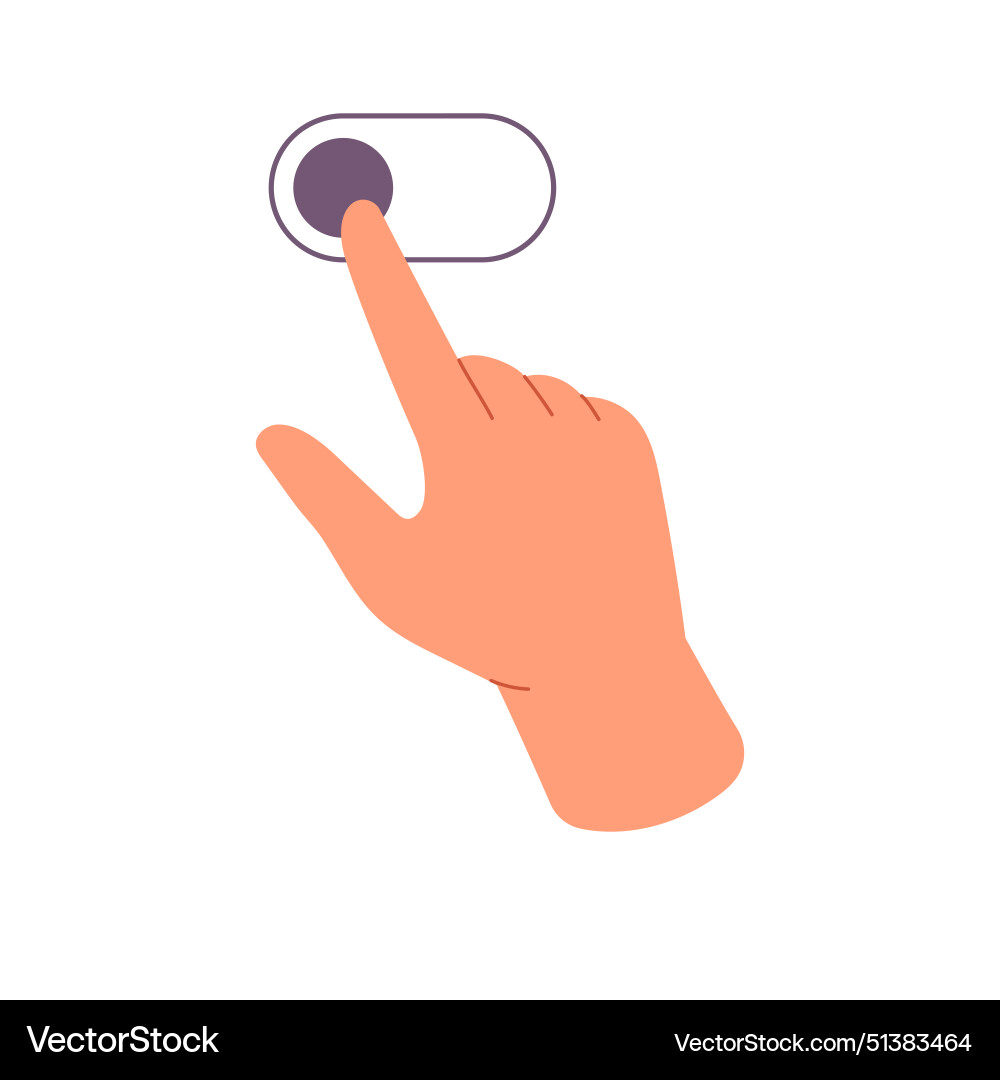Person slides to switch on or off flick left Vector Image