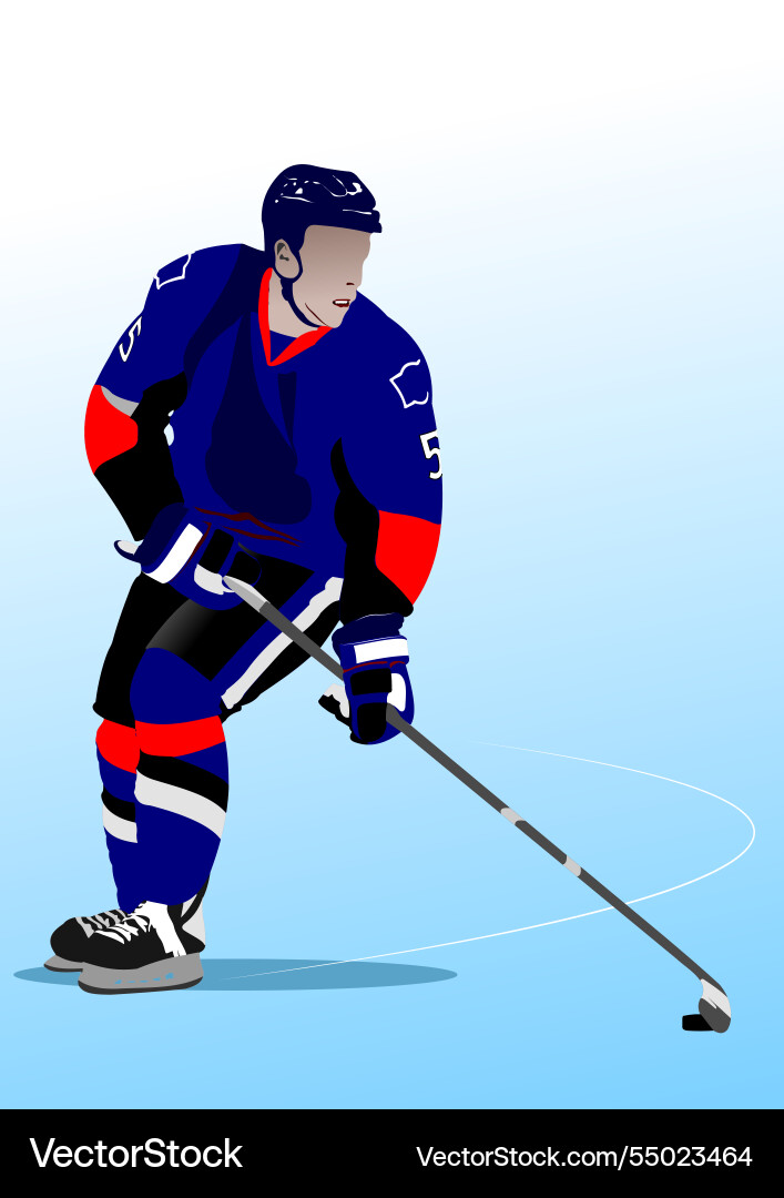 Professional ice hockey player skating Royalty Free Vector