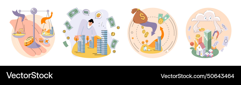 Public finance policies aim Royalty Free Vector Image