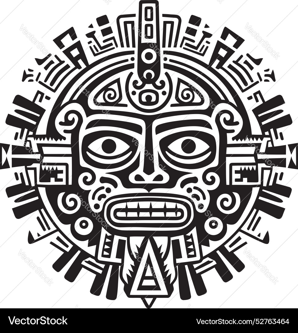 Resurrecting aztec cultural icons drawing icon Vector Image