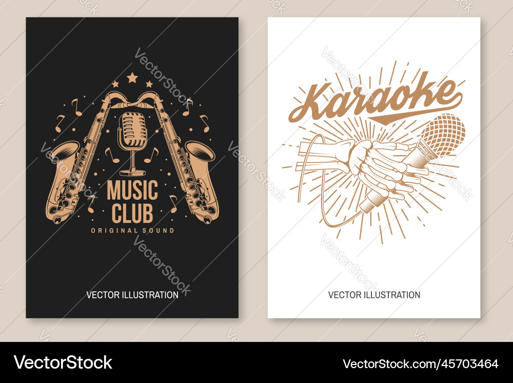 Retro Music Club Poster Royalty Free Vector Image