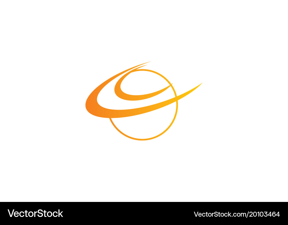 Round orbit planet logo Royalty Free Vector Image