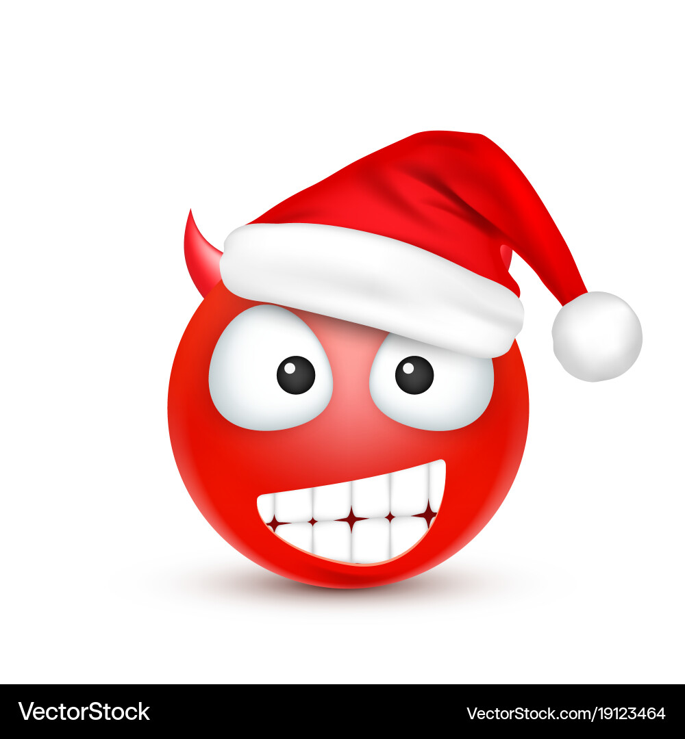 Smileyemoticon rote Emoji Gesicht mit Emotionen Vektorbild