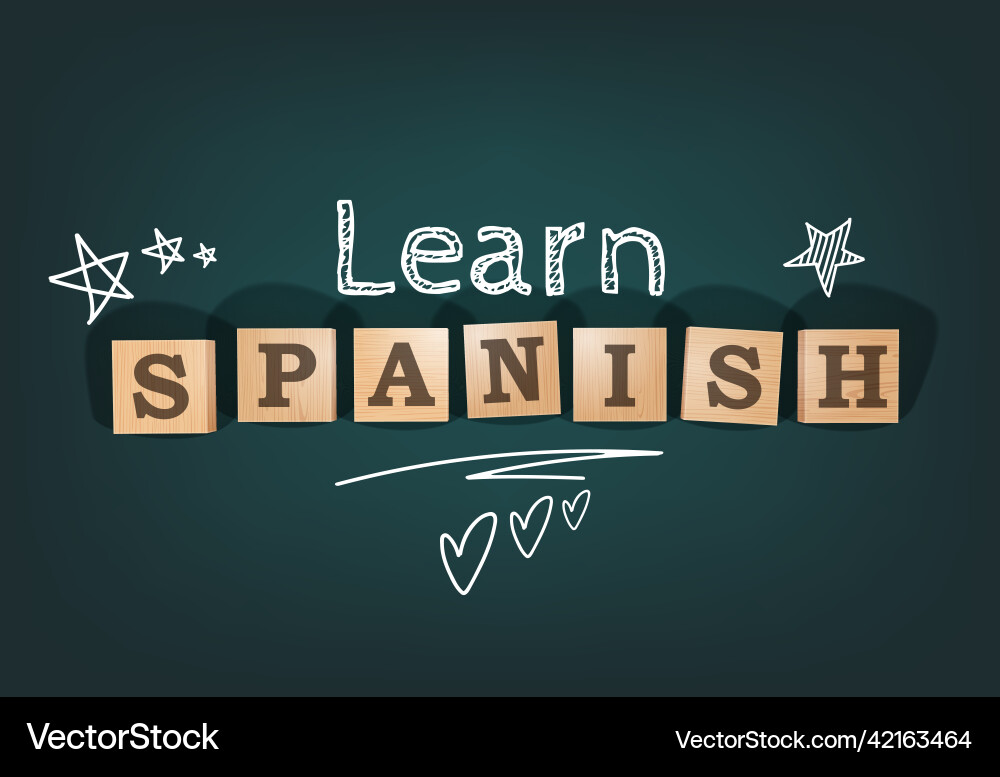 Spanish Learning Chalkboard Royalty Free Vector Image