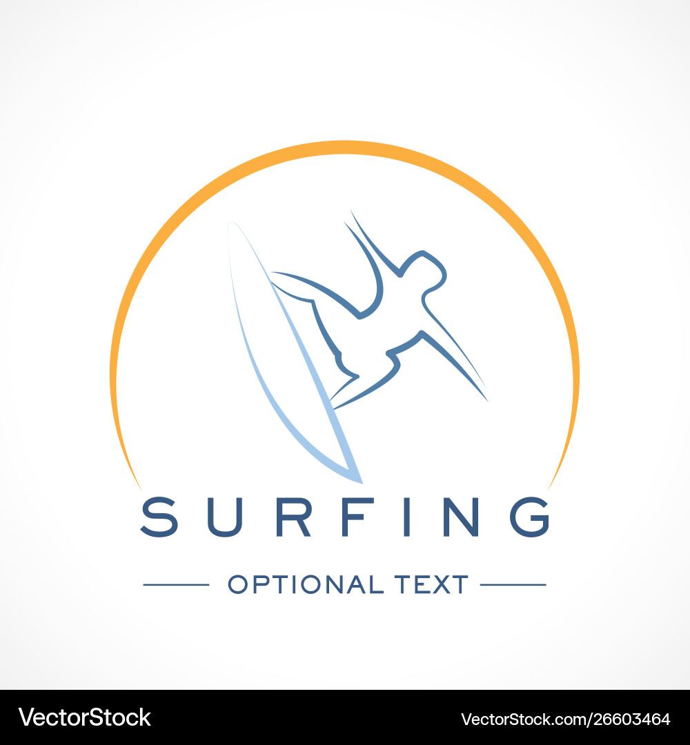 Surfing logo and text for designs Royalty Free Vector Image