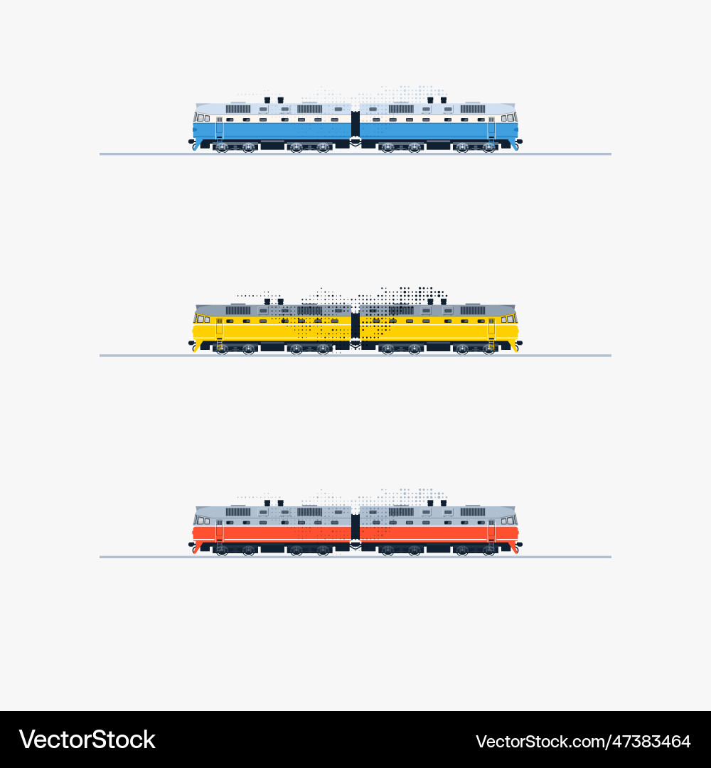 Two-section diesel locomotive side view Royalty Free Vector