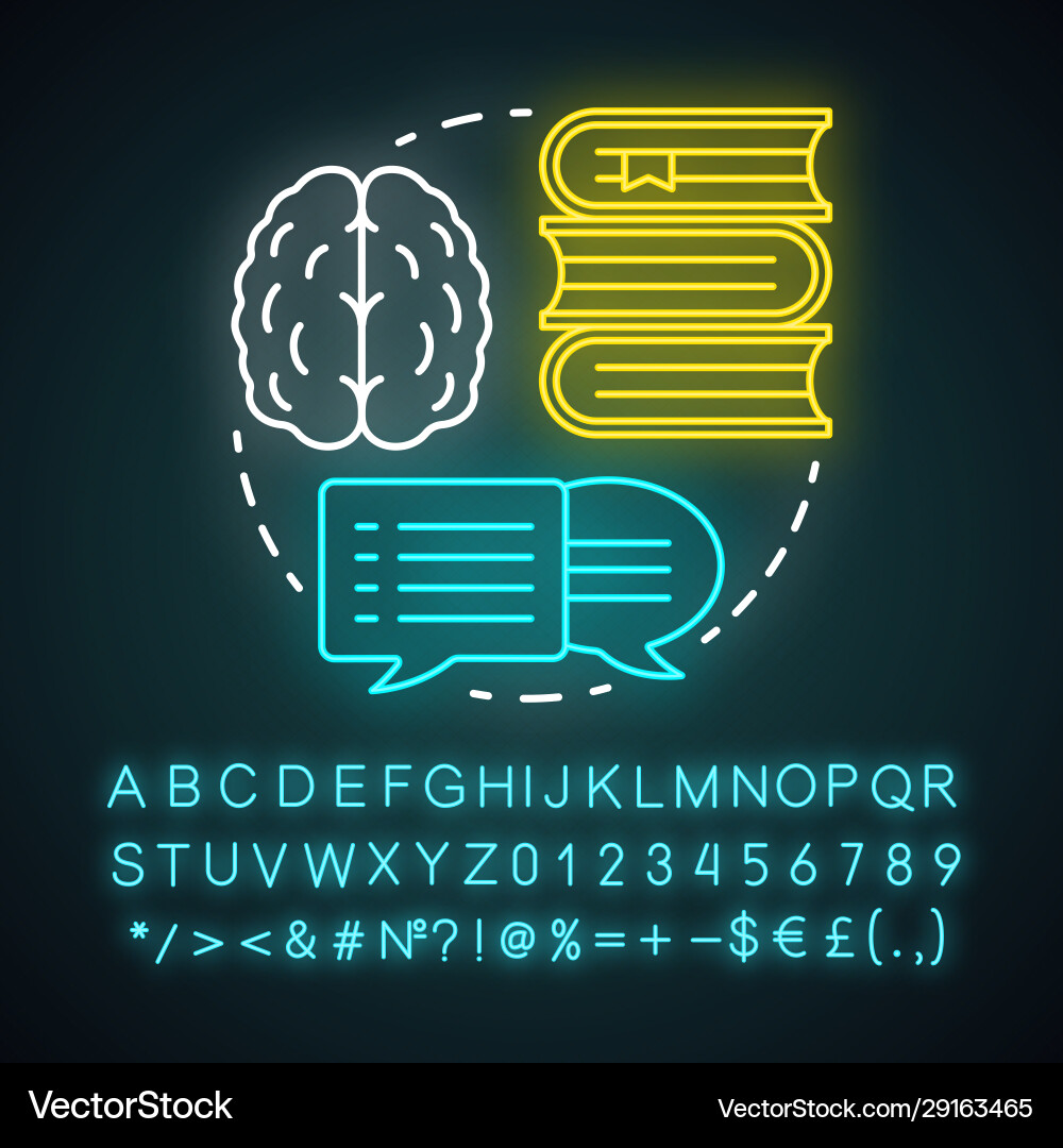 Academic lifestyle neon light concept icon Vector Image