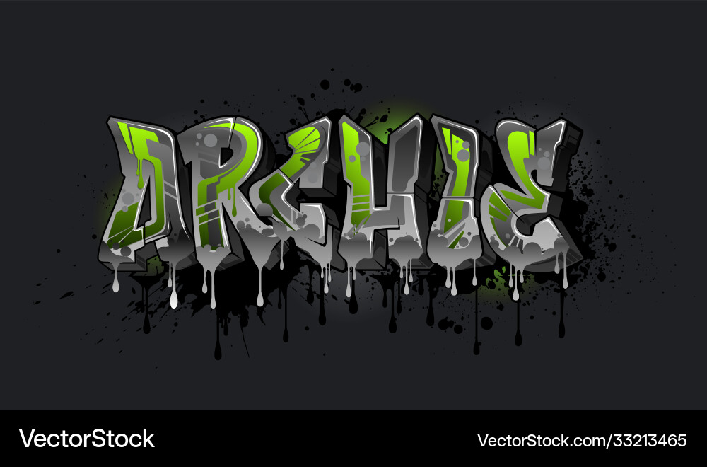 Archie graffiti name design Royalty Free Vector Image