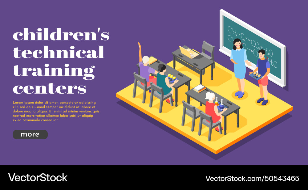 Children technical training background Royalty Free Vector