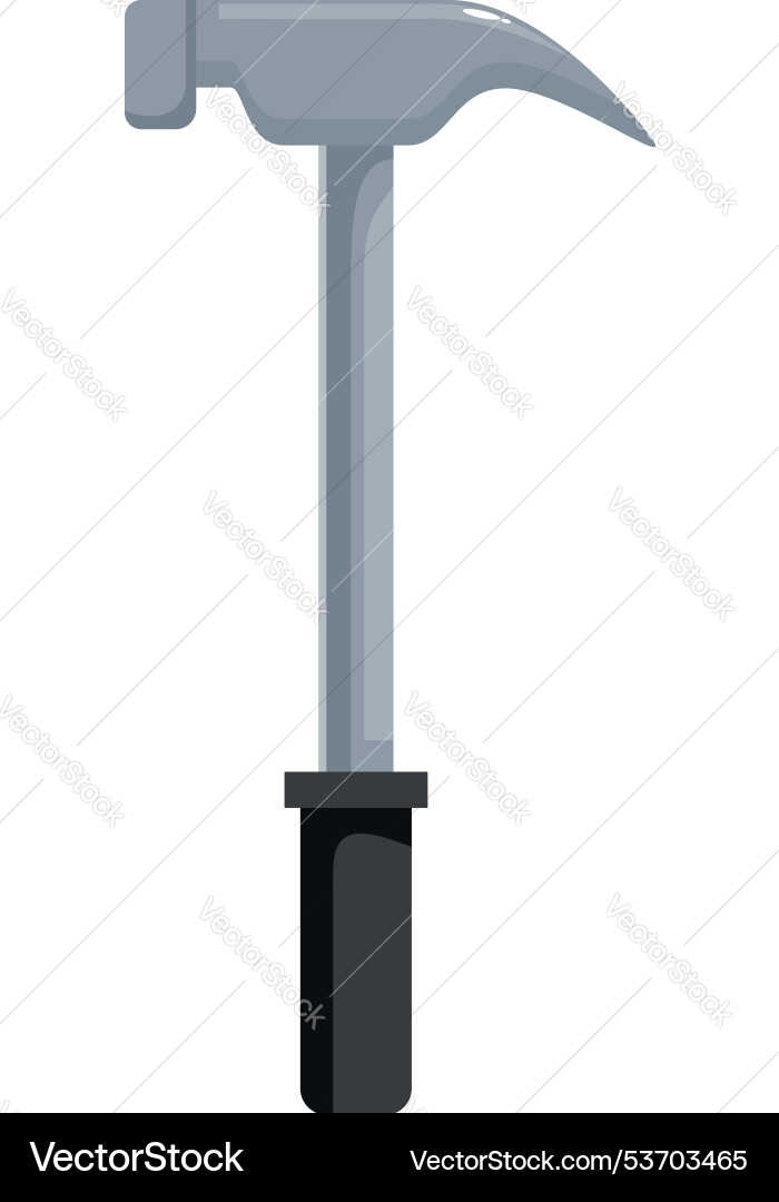 Claw hammer standing with black handle Royalty Free Vector