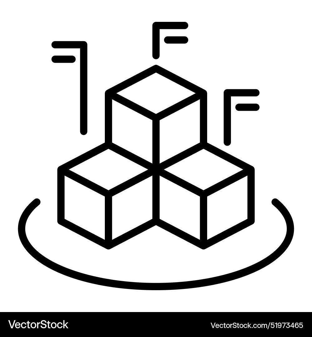Data diagram icon in thin line style graphic Vector Image
