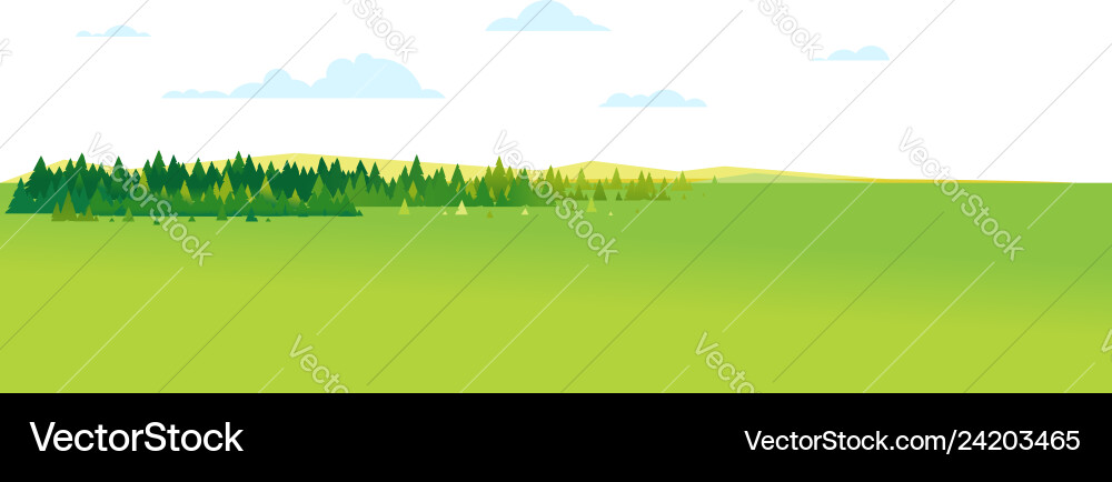 Forest landscape panorama in distance Royalty Free Vector