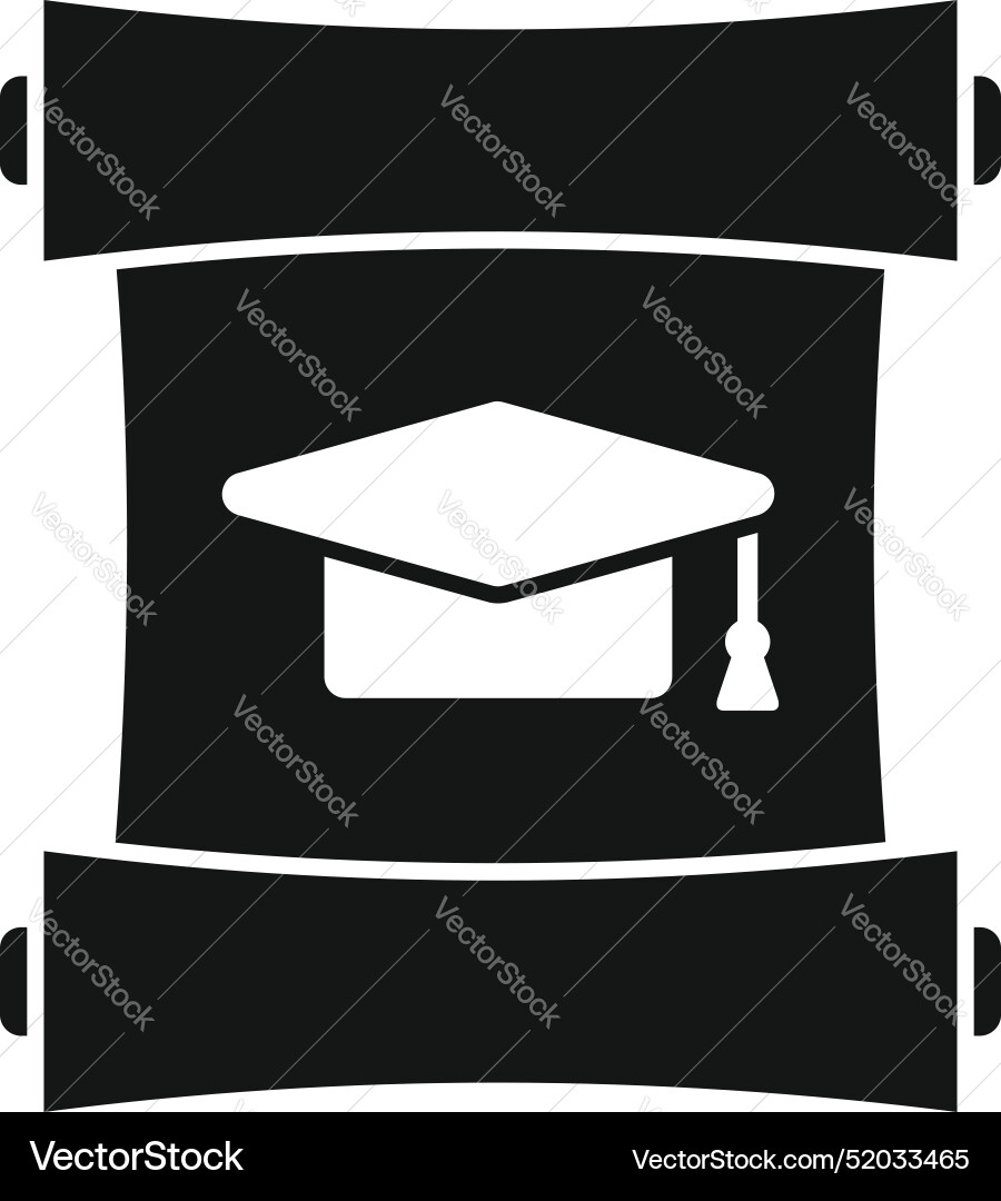 Graduation diploma scroll icon showing academic Vector Image