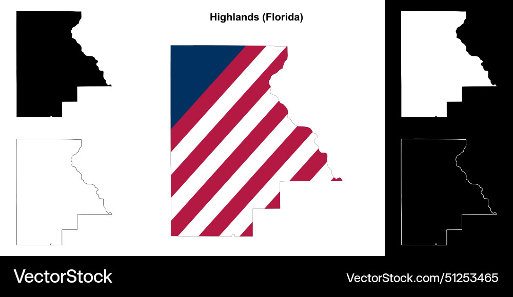 Highlands outline map Royalty Free Vector Image