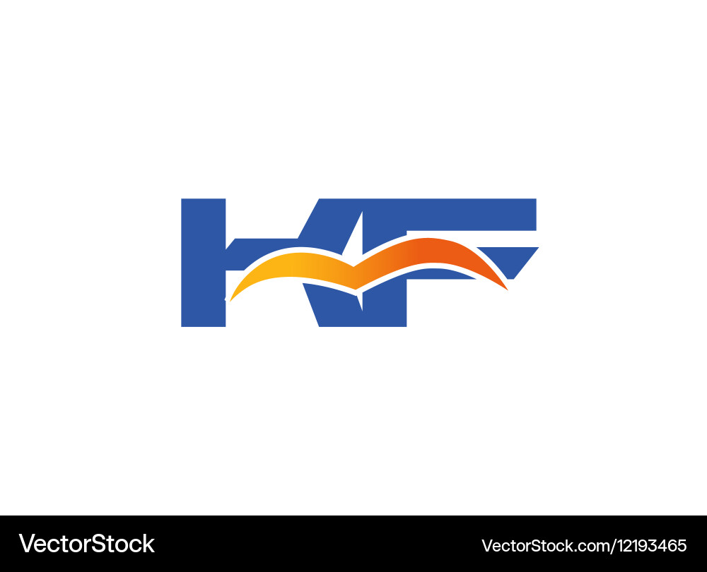 Kf logo graphic branding letter element Royalty Free Vector