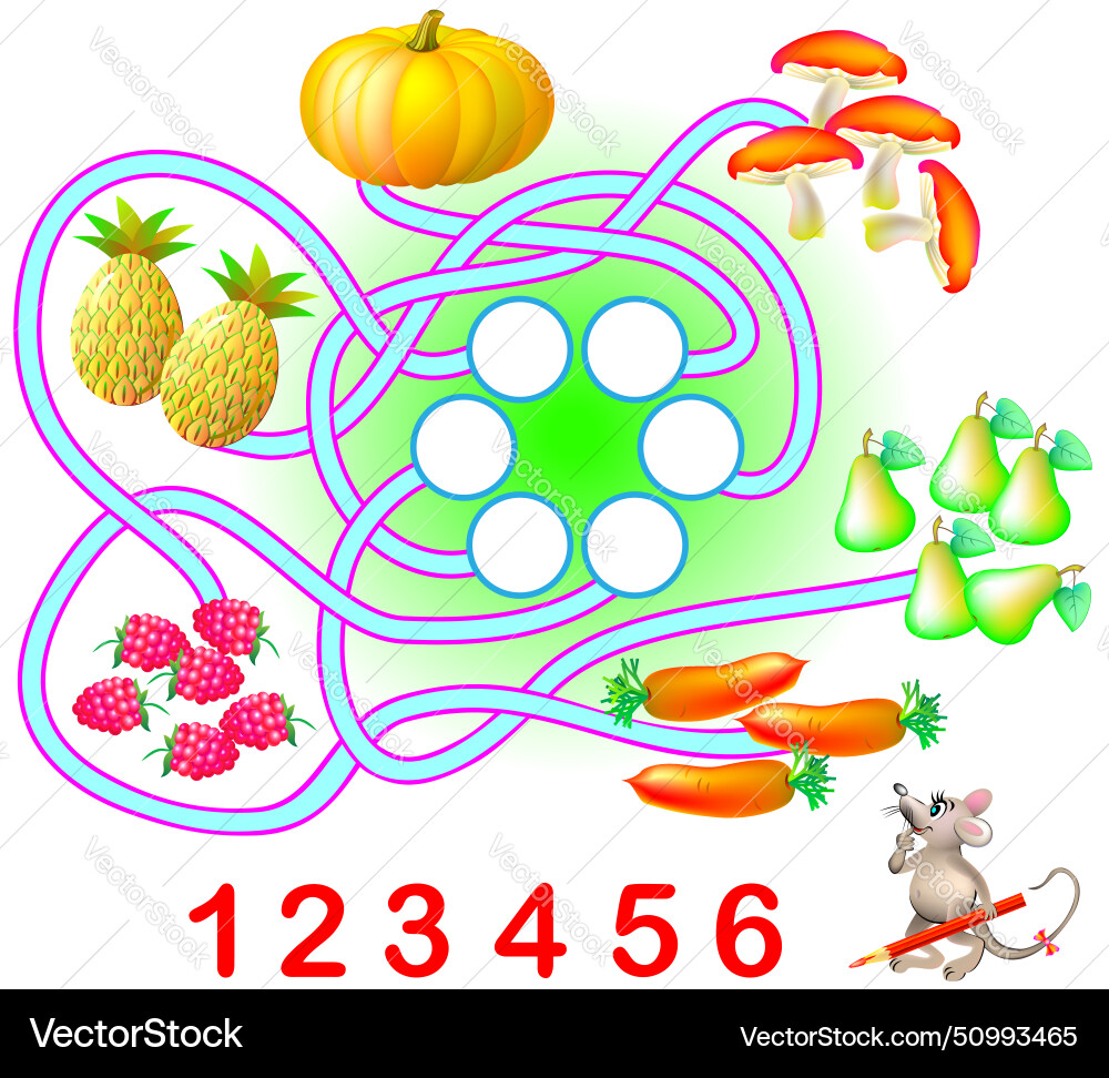 Logic exercise for young children need to count Vector Image