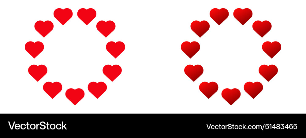 Love heart circle frame round border Royalty Free Vector