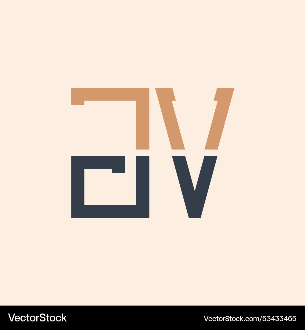 Modern jv letter logo design creative and Vector Image