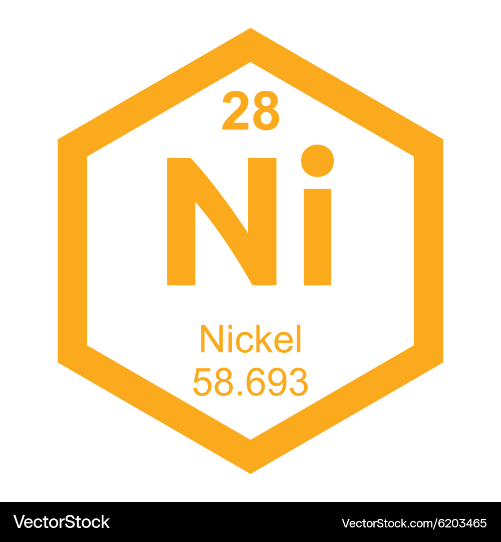 Periodic table nickel Royalty Free Vector Image