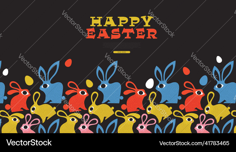 Retro Rabbit Easter Celebration Royalty Free Vector Image