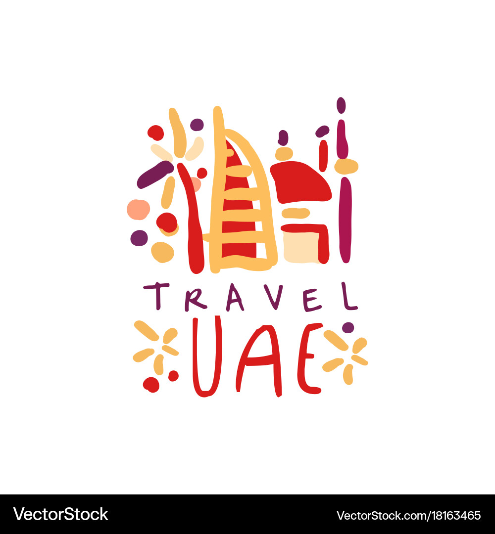 Travel logo design with uae dubai landmarks Vector Image