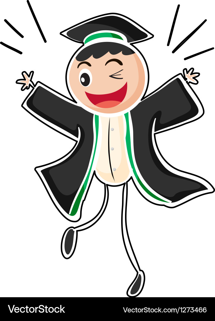 A sketch of graduate Royalty Free Vector Image