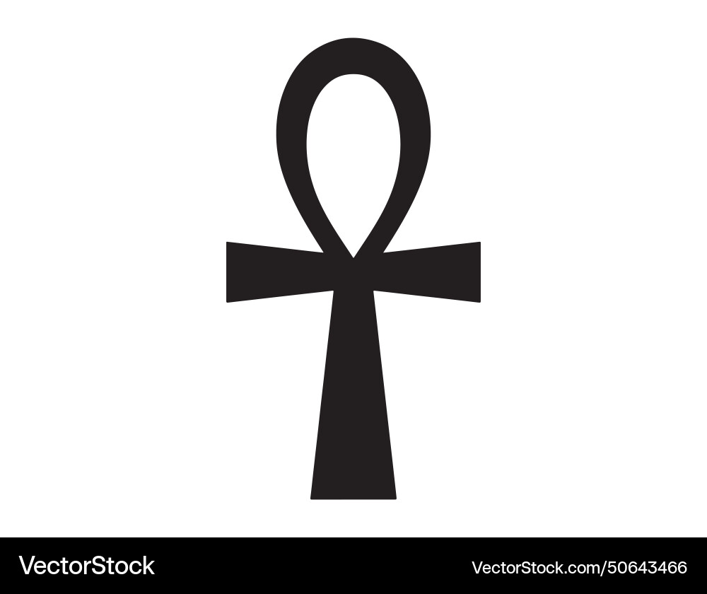 Ankh symbol silhouette art Royalty Free Vector Image