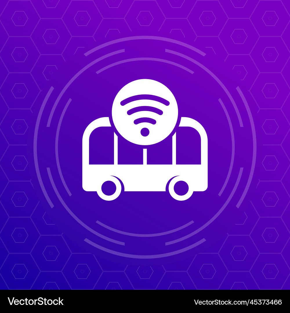 Autonomous shuttle bus icon Royalty Free Vector Image