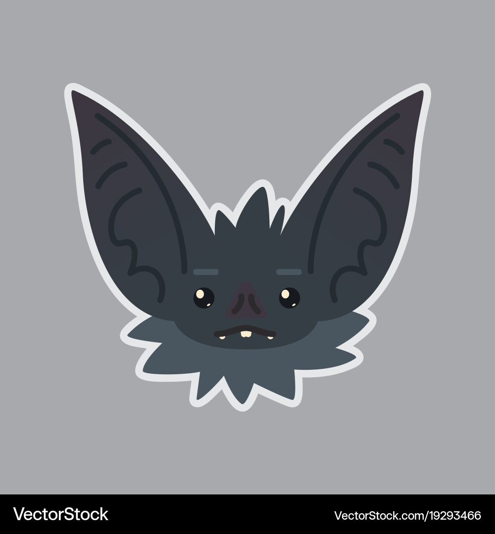 Bat Sticker Emoji von niedlich Lizenzfreies Vektorbild