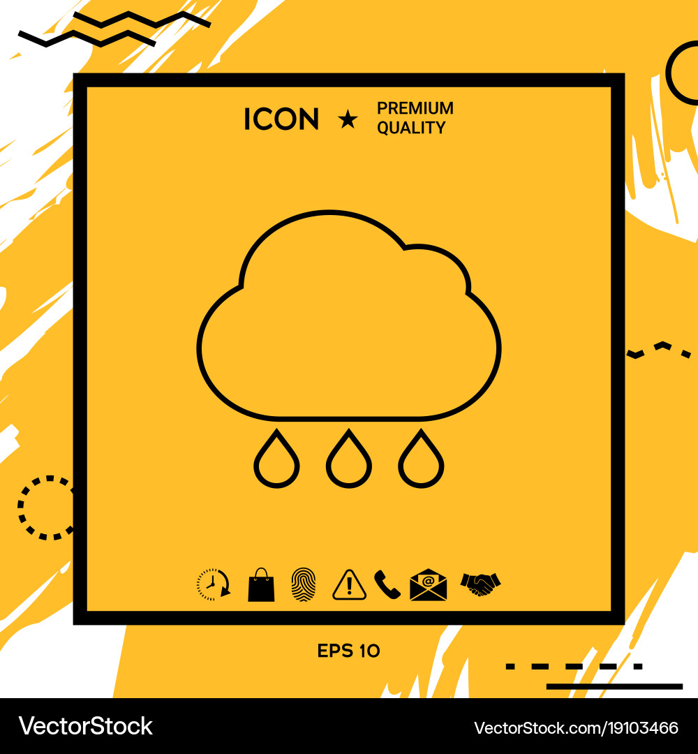 Cloud rain line icon Royalty Free Vector Image