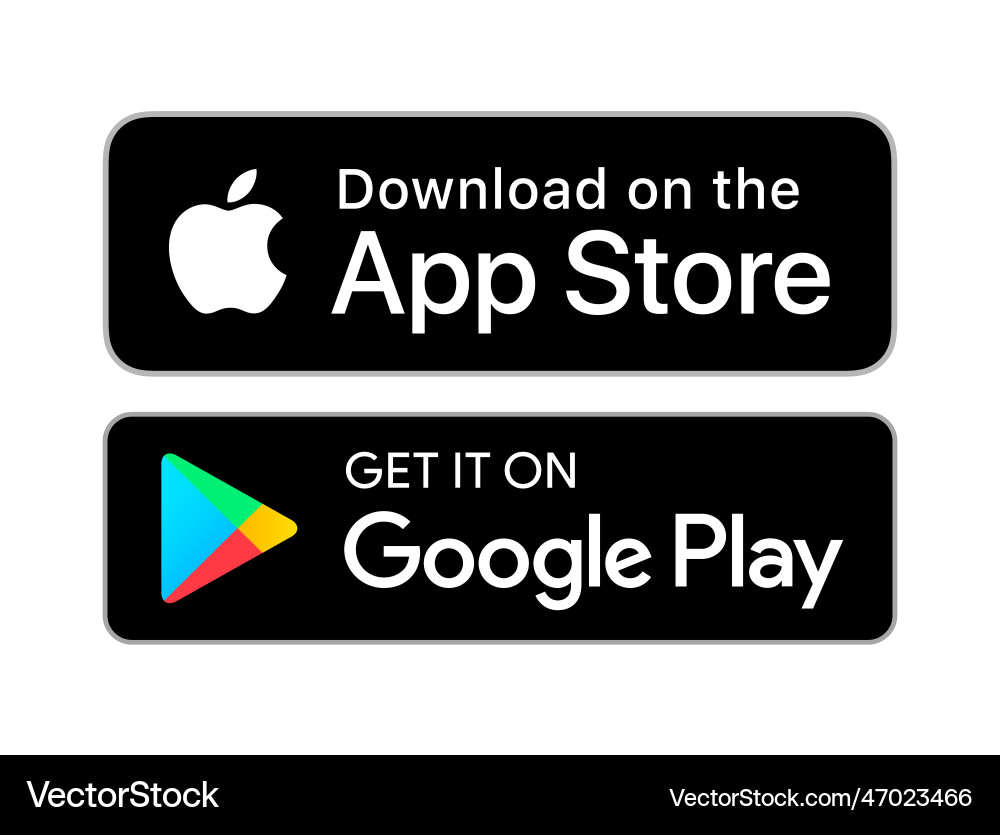 Download on the app store and get it google Vector Image