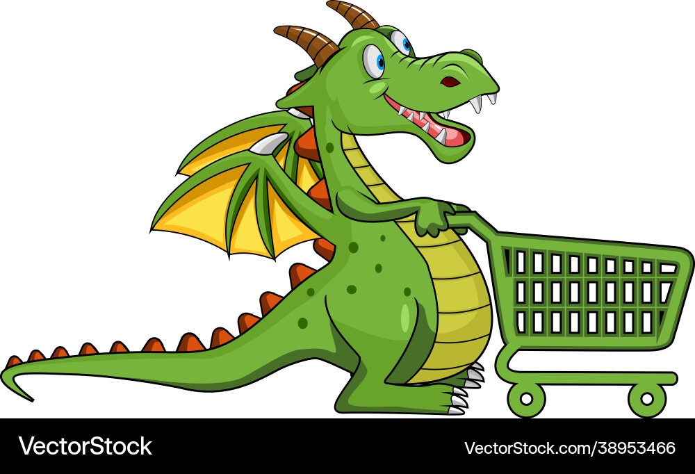 Dragon shopping Royalty Free Vector Image - VectorStock