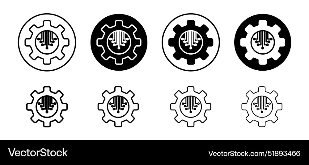 Etl icon set collection outline flat Royalty Free Vector