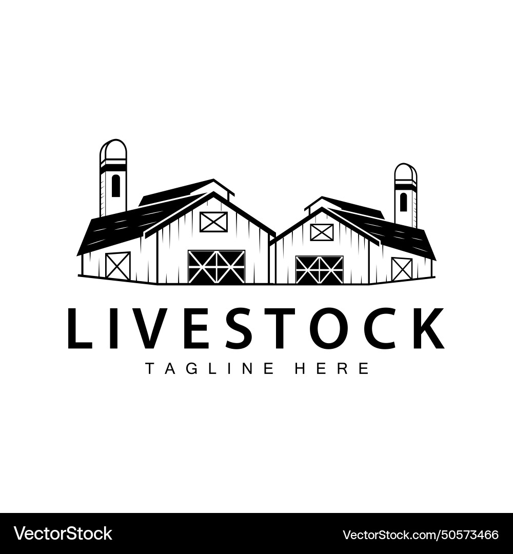 Farm barn logo warehouse simple minimalist Vector Image